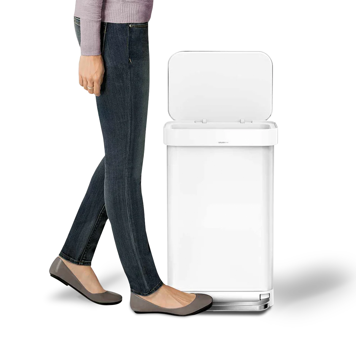 55L rectangular step can with liner pocket - simplehuman