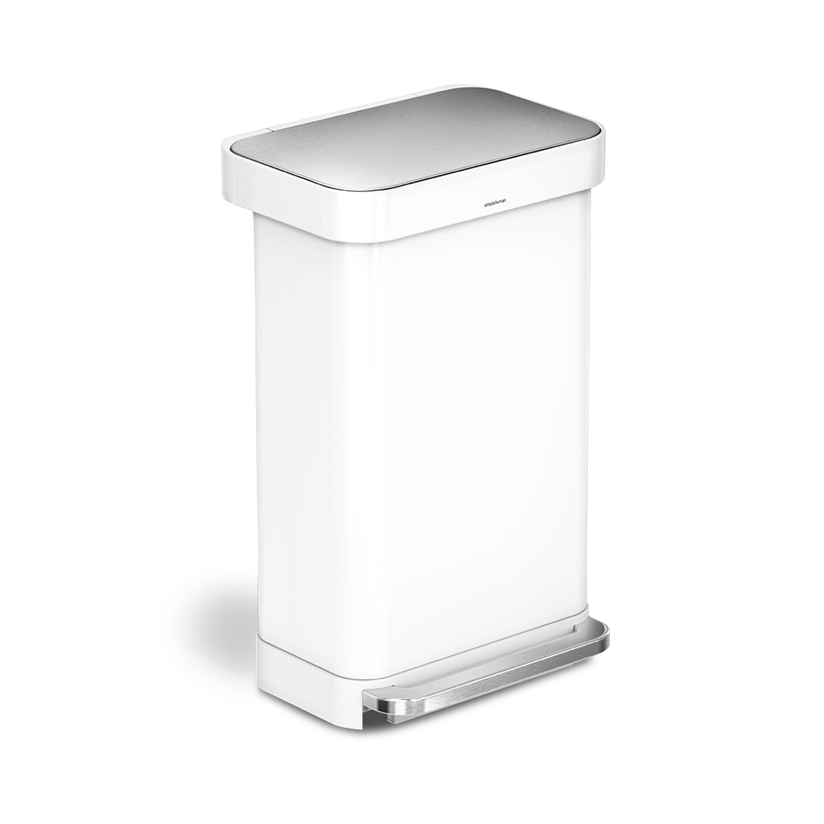 45L rectangular step can with liner pocket - simplehuman
