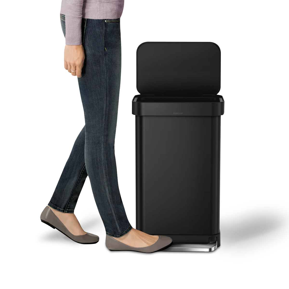 55L rectangular step can with liner pocket - simplehuman