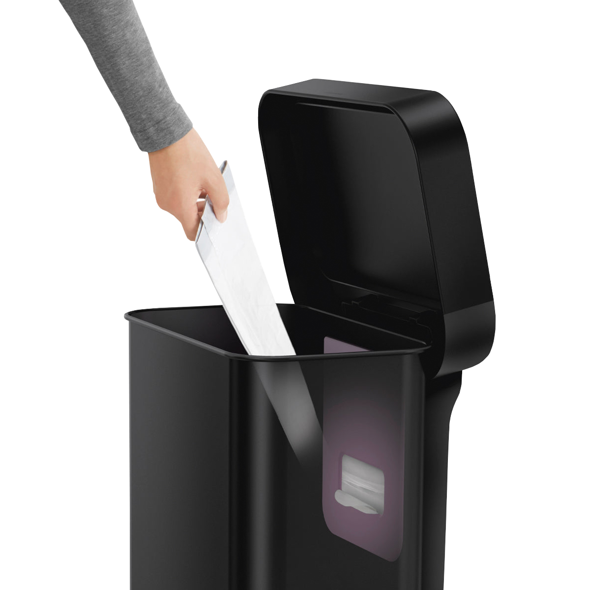 55L rectangular step can with liner pocket - simplehuman