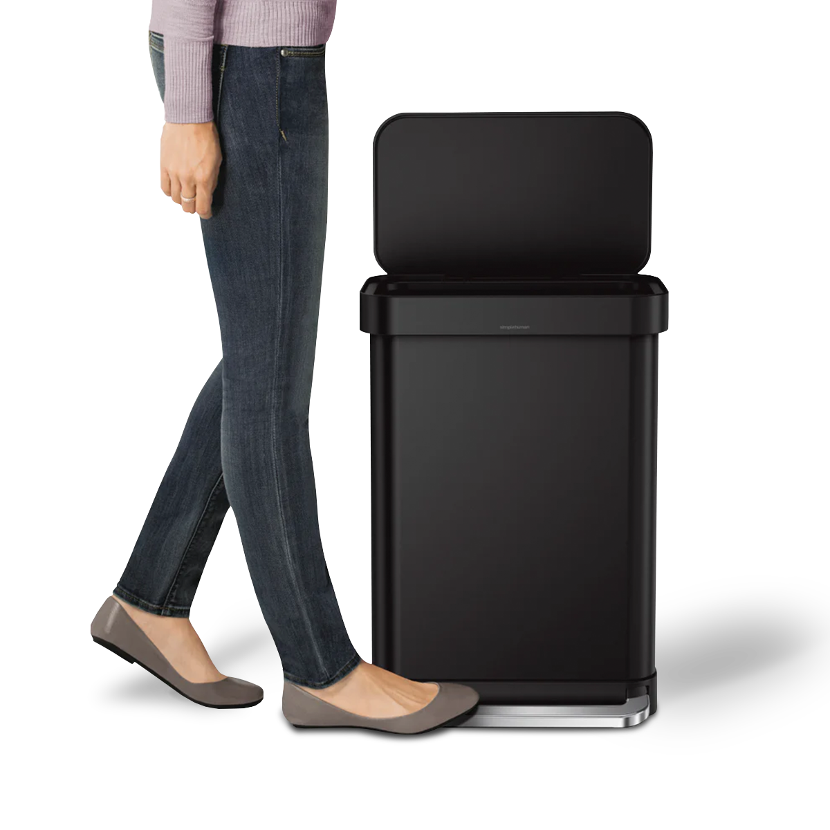 55L rectangular step can with liner pocket - simplehuman