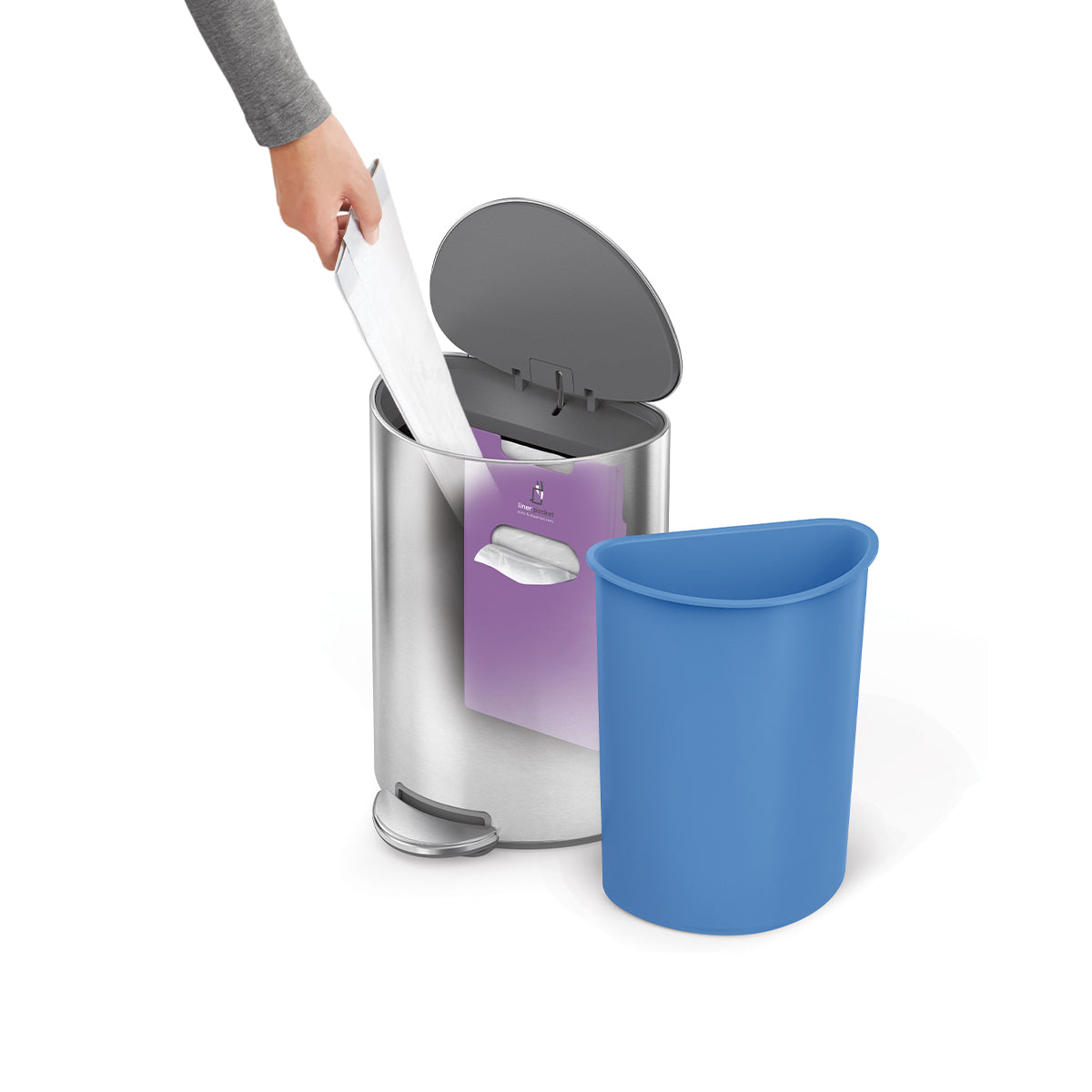 6L semi-round step can - simplehuman