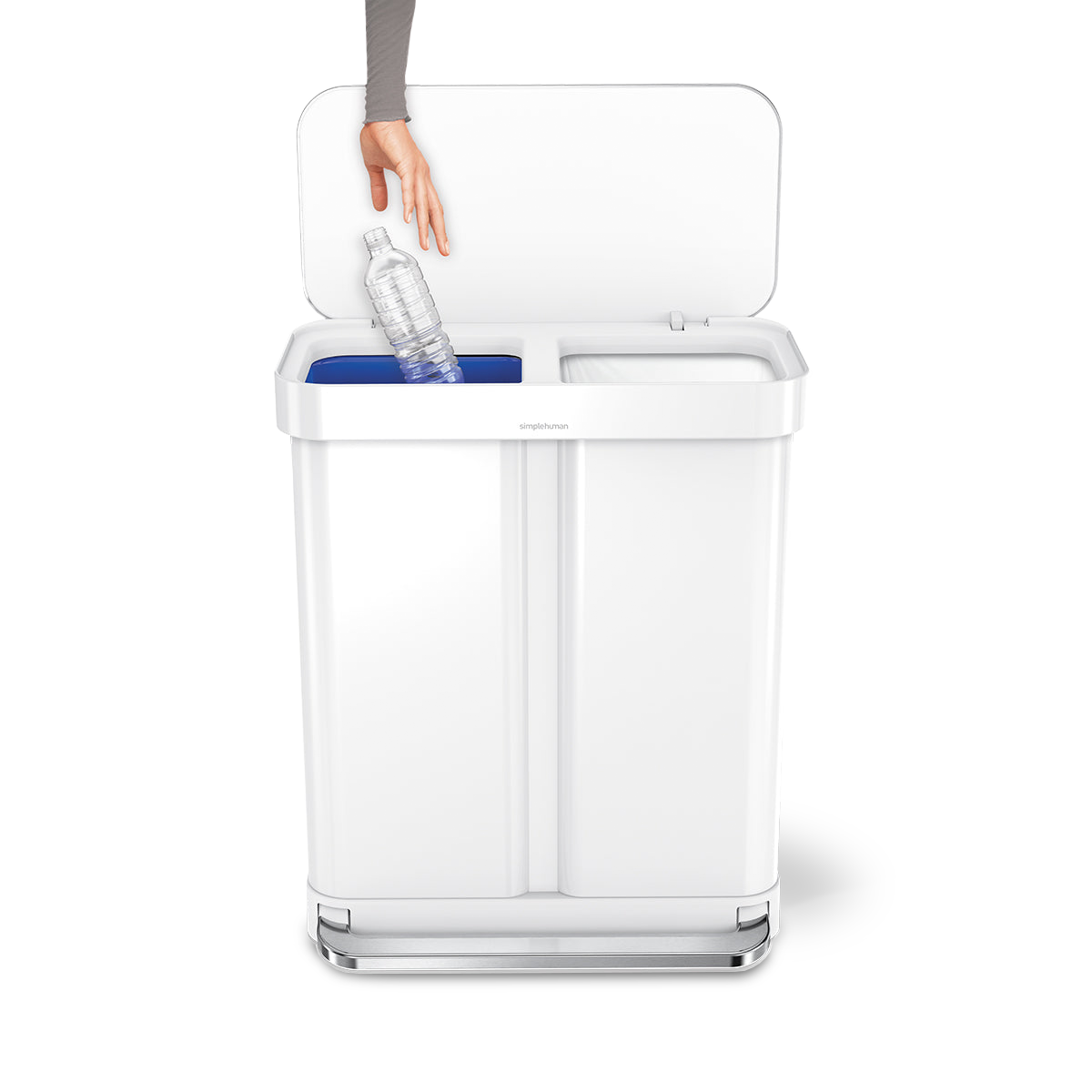 55L rectangular step can with liner pocket - simplehuman