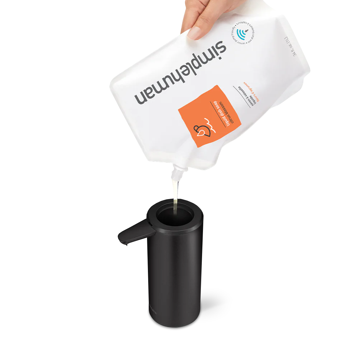 rechargeable liquid soap sensor pump - simplehuman