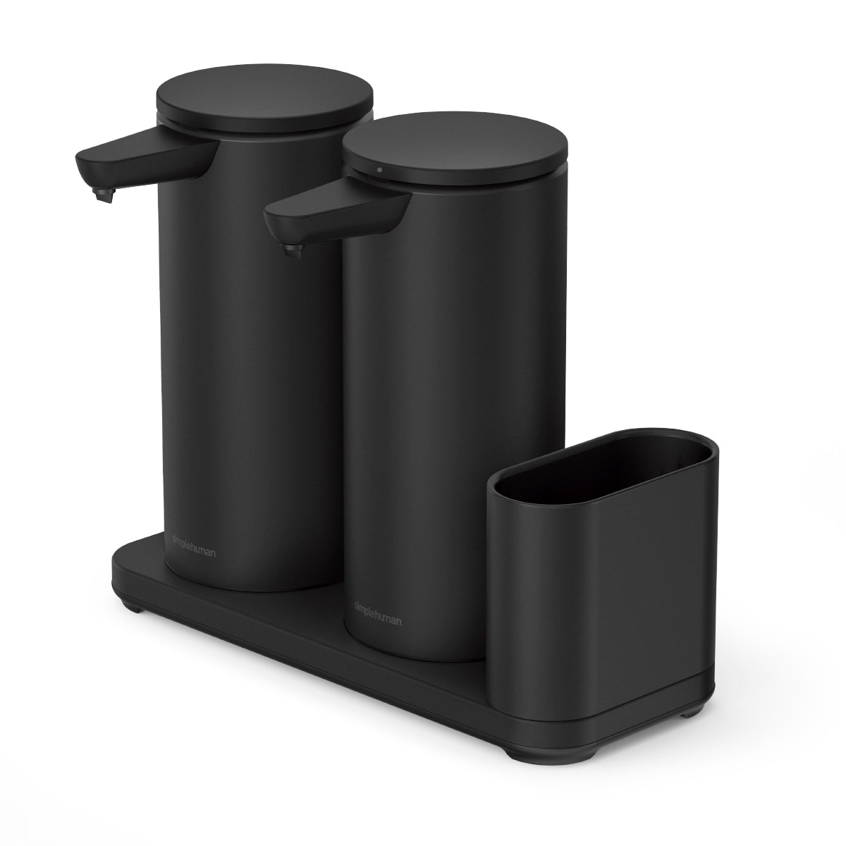 rechargeable 14 oz. liquid sensor pump with dual caddy bundle - simplehuman