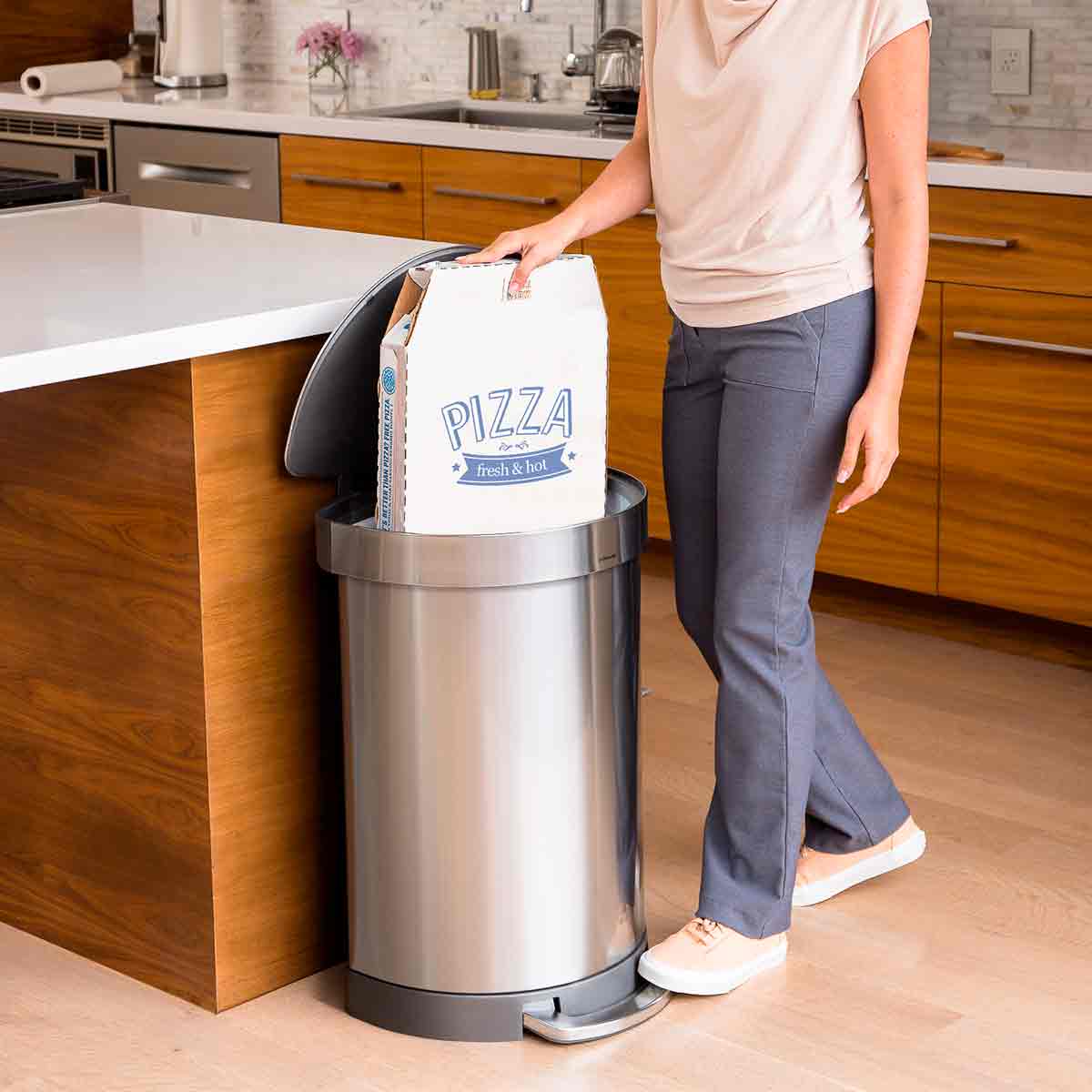 60L semi-round step can with liner rim - simplehuman