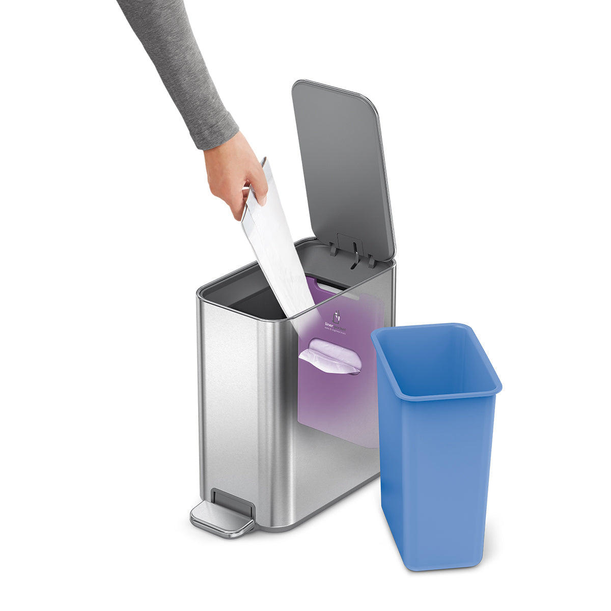 simplehuman 5L slim step trash can