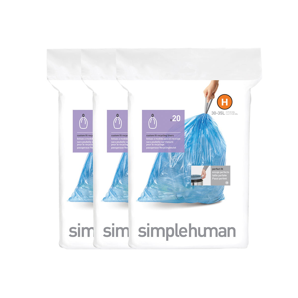 simplehuman code H custom fit liners